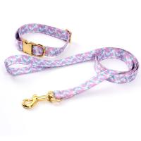 China Hardware Print Fray Proof Adjustable Nylon Dog Collar/dog leash/dog harness for sale