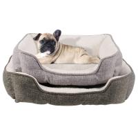 China 50*40*13cm Sustainable linen soft plush dog warm beds Plush Materials for sale