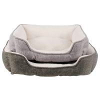 China 50*40*13cm Sustainable linen soft plush dog warm beds Plush Materials for sale