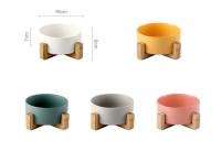 China Unique Colorful 15.5*7cm Cat Ceramic Bowl Pet Food Feeder for sale