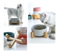 China Unique Colorful 15.5*7cm Cat Ceramic Bowl Pet Food Feeder for sale