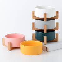 China Unique Colorful 15.5*7cm Cat Ceramic Bowl Pet Food Feeder for sale