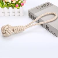 China Beige Colors Long Size34cm Beige Cotton Dog Chew Rope Plush Toys for sale