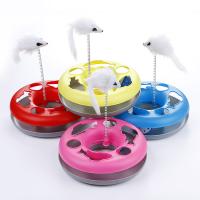 China Many Colors PP Round Spring Intelligent Cat Scrarchhing Toys for sale