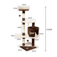 China 112cm Sisal Short Plush Climbing Cat Tree Tower for sale