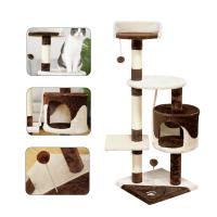 China 112cm Sisal Short Plush Climbing Cat Tree Tower for sale