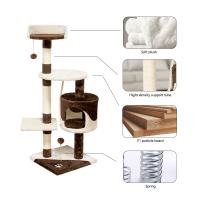China 112cm Sisal Short Plush Climbing Cat Tree Tower for sale