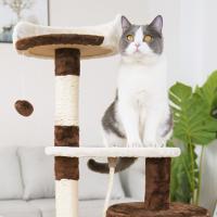 China 112cm Sisal Short Plush Climbing Cat Tree Tower for sale