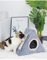 China Linen Portable 42cm Short Plush Cat House Indoor for sale