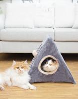 China Linen Portable 42cm Short Plush Cat House Indoor for sale