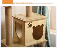 China Soft Plush Detachable MDF Wooden Cat Tree for sale