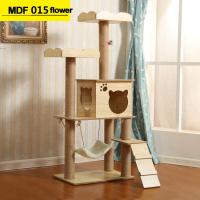 China Soft Plush Detachable MDF Wooden Cat Tree for sale