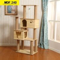 China Soft Plush Detachable MDF Wooden Cat Tree for sale