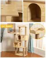 China Soft Plush Detachable MDF Wooden Cat Tree for sale