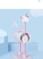 China Cute Unicorn Pink Sisal Cat Scratching Post for sale