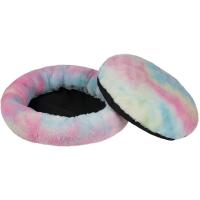 China Rainbow Plush Round 50*10cm Plush Pet Beds Unique Design for sale