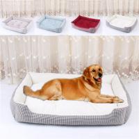 China Rectangle Polyester Removable XL Dog Bed Plush Pet Beds for sale