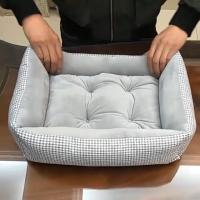 China Rectangle Polyester Removable XL Dog Bed Plush Pet Beds for sale