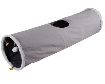 China Grey Collapsible Lambswool Peephole Outdoor Cat Tunnel for sale