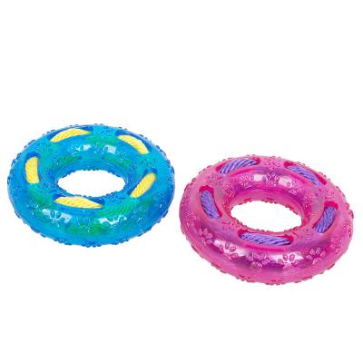 China Rubber Materials Chew Tough Donut Puppy Teething Toys for sale