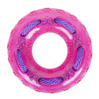 China Rubber Materials Chew Tough Donut Puppy Teething Toys for sale