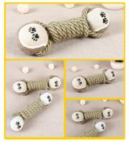 China Tennis Balls Nylon Rope Dumbbell Dog Toy for sale