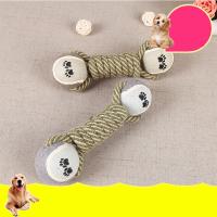 China Tennis Balls Nylon Rope Dumbbell Dog Toy for sale