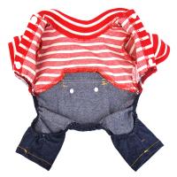 China Breathable Strap Jeans Stripe Dog Clothes for sale