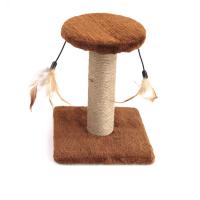China 20x18x16cm Cat Scratch Post Toys With Feather For Cat Interactive Play for sale