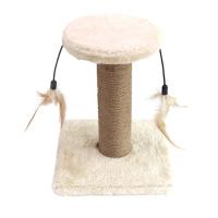 China 20x18x16cm Cat Scratch Post Toys With Feather For Cat Interactive Play for sale