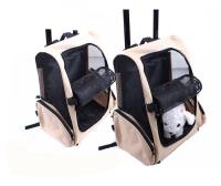 China 40*27*55cm Backpack Stroller Pet Carrier With Detachable Wheel for sale