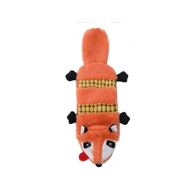 China High Playability Fox Skunk Voice Corduroy Dog Pet Plush Toys for sale