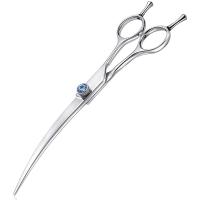 China Elegant SUS440C Curved Thinning  Dog Fur Scissors for Chunker trimming for sale