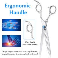 China Ergonomic Fishbone Teeth Pet Hair Cutting Grooming Thinning Shears for sale