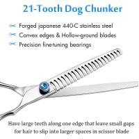 China Ergonomic Fishbone Teeth Pet Hair Cutting Grooming Thinning Shears for sale