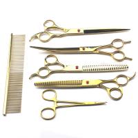 China SGS Straight Dog Hair Thinning Scissors , Pet Grooming Scissors Set for sale