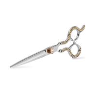 China 440c  Curved Blending Pet Hair Scissors , Dog Grooming Chunkers for sale