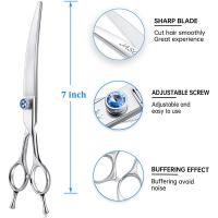 China 440c Dog Chunker Curved Grooming Shears Corrosion Resistant for sale