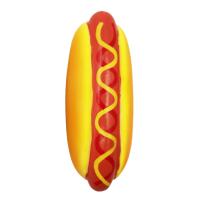 China 10cm Hot Dog Sturdy Squeaky Latex Pet Toys For Chewing Bite for sale