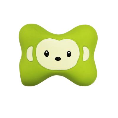 China Monkey Mice Head Shaped Soft Latex Squeaky Dog Ball Chew Toy for sale