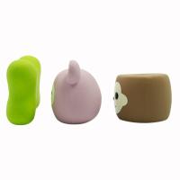 China Monkey Mice Head Shaped Soft Latex Squeaky Dog Ball Chew Toy for sale