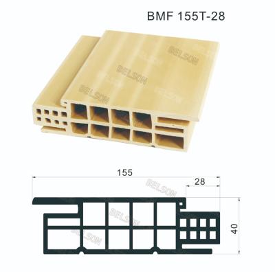 China 155mm T Type 28mm WPC Profile Hotel Apartment Villa WPC Window Frame for sale