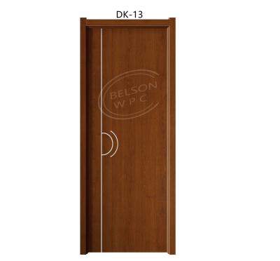 China BES DK-13 WPC wood pvc composite pure and full wpc door wpc hollow door  For Room with stripe inlay design. for sale