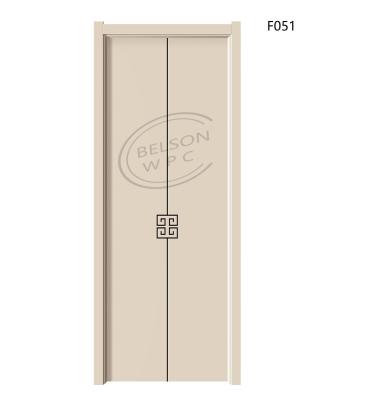 China BES F051 China high quality waterproof full WPC door interior custom door Hot sale products  stripe inlay design door for sale