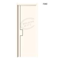 China BES F080 new interior waterproof full wpc doors simple style  interior wpc/PVC door stripe inlay design door low price. for sale