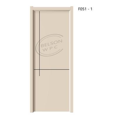 China BES F051-1 Modern  Doors for Home Hotel Villa China full WPC Door Manufacture stripe inlay design door low price for sale