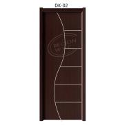 China BES DK-02 new arrival WPC wood pvc composite pure and full wpc doors with stripe inlay design low price. for sale