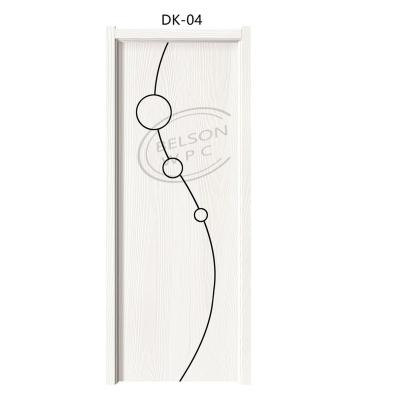 China BES DK-04 WPC wood pvc composite pure and full wpc door wpc hollow door low price Waterproof with stripe inlay. for sale