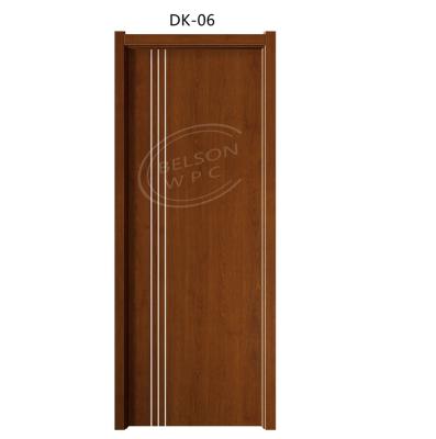China BES DK-06 WPC wood pvc composite pure and full wpc door wpc hollow door  Interior Doors with stripe inlay design. for sale