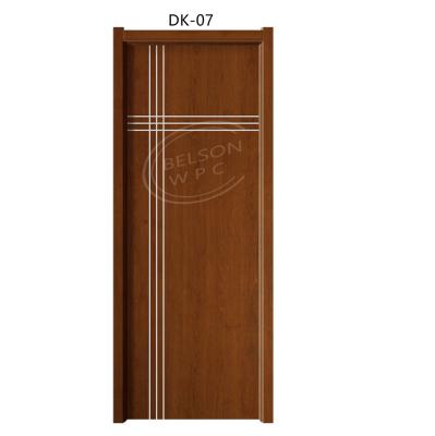 China BES DK-07 FULL WPC Interior Fashion door Modern Simple Customized Color Apartment with stripe inlay design. for sale